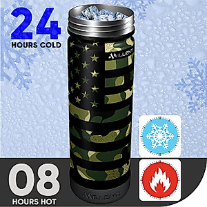 Millenti Army Camo Water-Bottle Chug-Cap - 26oz Vacuum Insulated, Stainless Steel, Double Walled, Flask Bottles (Army Camouflage) WB0826CFG