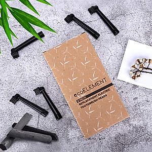 ecoELEMENT Electric Toothbrush Replacement Heads - Compatible with Oral B Black Replacement Heads for Adults Aged 16+, Pack of 8 Recyclable Charcoal Brush Heads for Oral Hygiene, Black