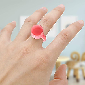 100PCS Disposable Plastic Nail Art Tattoo Glue Rings Holder Eyelash Extension Rings Adhesive Pigment Holders Finger Hand Beauty Tool