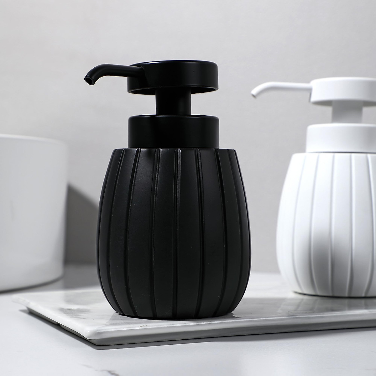 GalDal Foaming Hand Soap Dispenser for Bathroom,Black Foam Soap Dispenser 11oz.