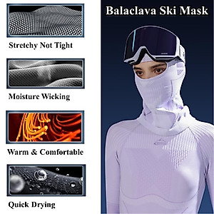 Balaclava Face Mask for Men Women Black Full Head Cover Mask Under Helmet for Motorcycle Riding Skiing Balaclava Masks for Cold Weather Skiing Winter Ski Mask