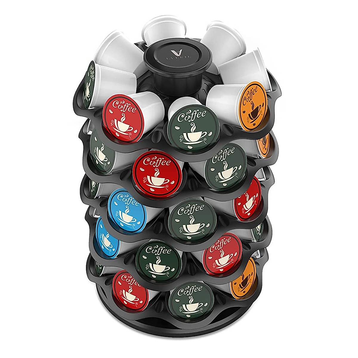 EVERIE Upright Rotray Coffee Pod Carousel Holder Organizer Compatible with 40 Keurig K Cup Pods, KRS4002S-BLK