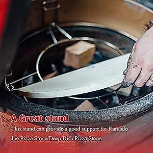 KJ-XR Rack for Kamado Joe Classic Grill Accessory, Kamado Joe Flexible Cooking System Accessory, X Accessory Ring Can Accommodate Kamado Joe Pizza Stone and Other Kamado Joe Accessories