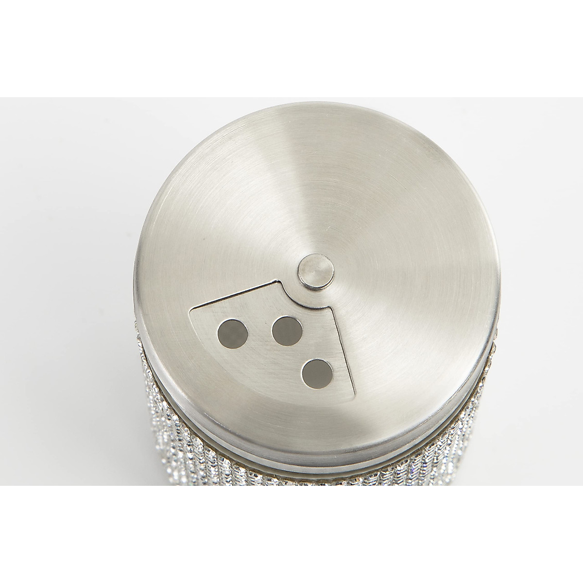 LuckyMao Bling Toothpick Holder Bling Portable Pill Container Silver Glitter Sparkle Toothpick Dispenser Glass Rhinestone Toothpick Holder Seasoning Bottle for Home Living Room