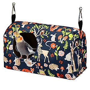 ShuRung Parrot Cockatiel Warm House Bird Nest Bed Winter Hanging Hammock Birds Sleeping Bed Parrot Hideway Bed Polyester Fabric for Parrot Parakeet Cockatiels Budgies Lovebird African Grey (S)