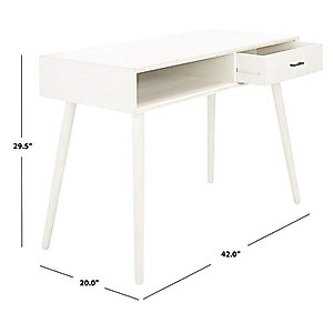 SAFAVIEH Home Collection Remy Distressed White 1-Drawer Writing Desk