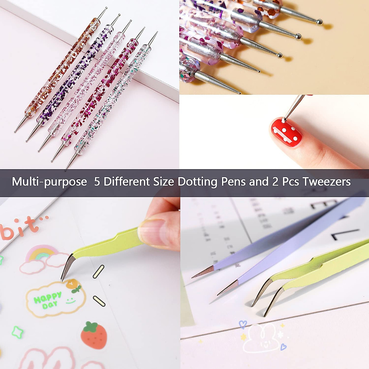 2pcs x 110ML B7000 Rhinestone Glue Clear, Upgrade B7000 Glue Multi-Function Adhesive Jewelry Glue for Jewelry Repair, Metal Stone Crafts, Fabric, Shoes, Wood Glass Bead with Dotting Pens and Tweezers