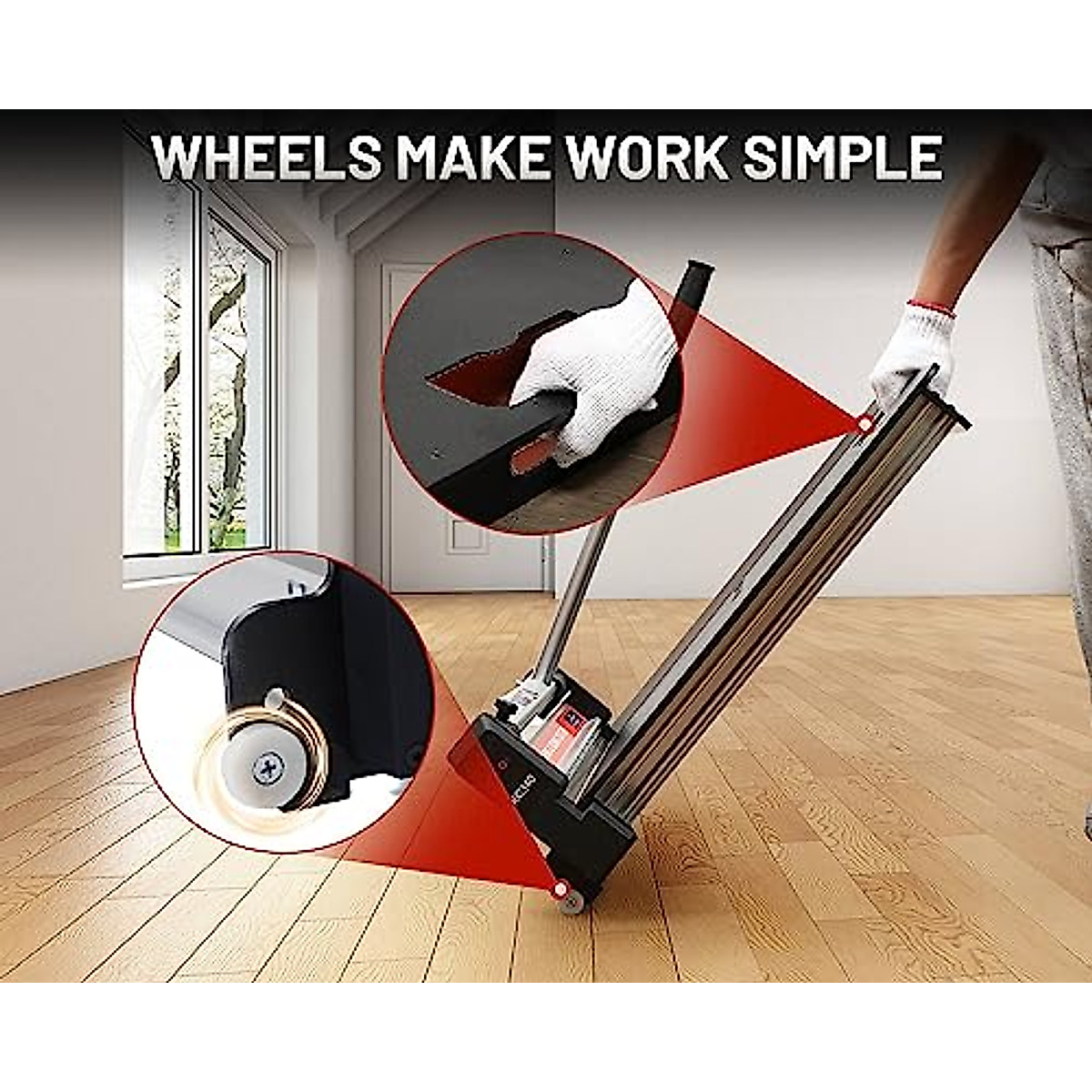 NLBFOU 13"Laminate Flooring Cutter,Cuts Vinyl Plank,Laminate,Siding,Rubber Floor,VCT,LVT,SPC,PVC,LVP,WPC and More