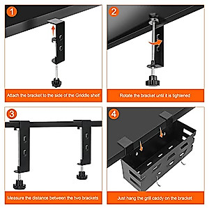 Griddle Caddy for 28" 36" Blackstone Griddle, DEWVIE No Drilling Removable Grill Caddy BBQ Accessories Space Saving Storage Box Organizer