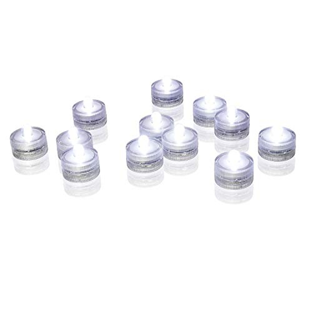 Submersible Underwater LED Lights Waterproof Tea Lights For Wedding, Party, Pond, Fountain or Home Decor By Royal Imports, 12-Pack