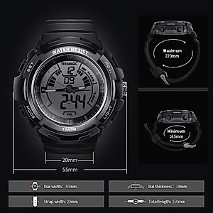 CHISHUNG 10 ATM Waterproof Sports Diving Watch 100m Underwater Men Boys Swimming Watch with Stopwatch, Chronograph, Alarm, Calendar, Timer Countdown and Dual Time Zone Display