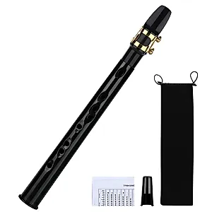 Pocket Saxophone Kit Mini Sax Portable Woodwind Instrument with Lid, Mouthpiece, Carrying Bag, Fingering Charts