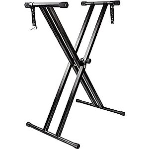 RockJam 54 Key Keyboard Piano with Power Supply, Sheet Music Stand, Piano Note Stickers & Simply Piano Lessons and Adjustable Keyboard Stand with Locking Straps & Quick Release Mechanism