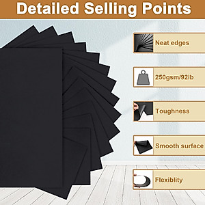 Silunkia 28 Sheets Black Cardstock 8.5 x 11 for Brrthday Decorations, 250gsm/92lb Heavyweight Black Construction Paper Card Stock for DIY Cards Making, Scrapbooking, Greeting Cards, Invitations