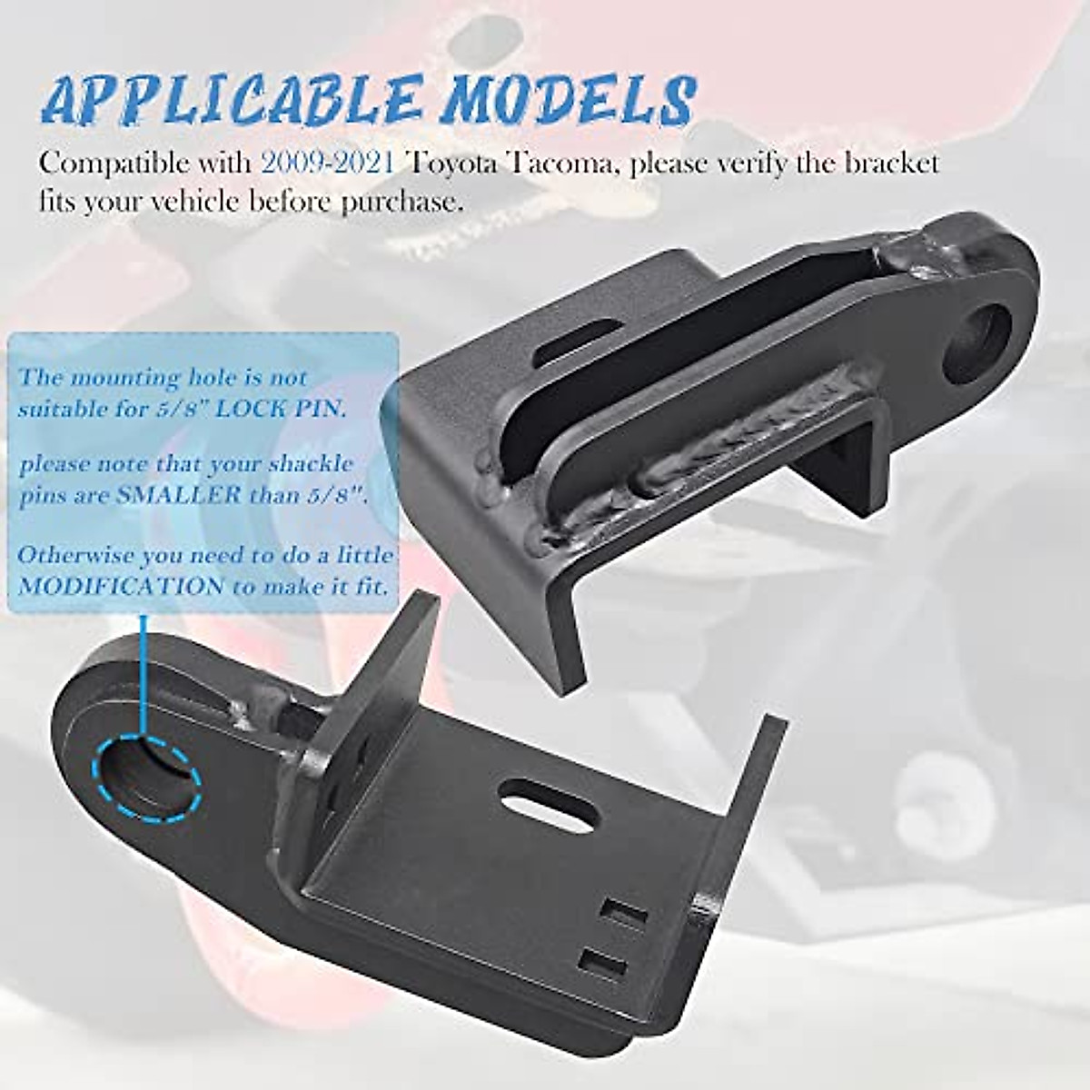 samman Tacoma Front Demon Tow Hook Mounting Bracket Compatible with Toyota Tacoma 2009-2021