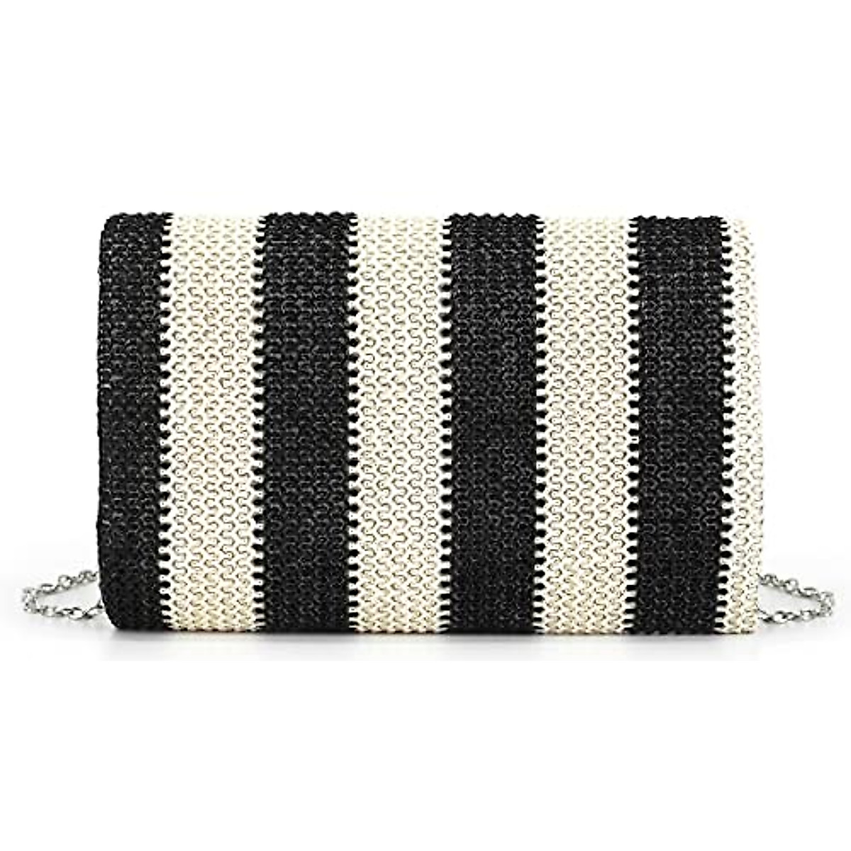 Obosoyo Straw Crossbody Bag Straw Clutch Women Woven Straw Shoulder Bags Summer Beach Envelope Purse Wallet