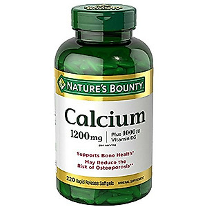 Nature's Bounty Calcium 1200mg Plus 1000IU Vitamin D3, Softgels 220 ea (Pack of 2)