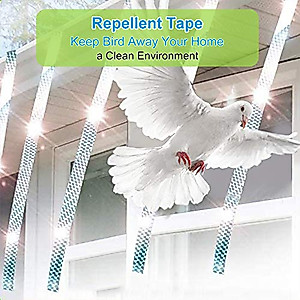 iFealClear Bird Reflective Scare Tape, Dual-Sided Pigeon Scare Tapes for Garden, Farm, 262ft x 4Roll Reflective Scare Tape Outdoor to Keep Away Woodpecker, Blackbirds, Grackles, Herons (4 Pack)