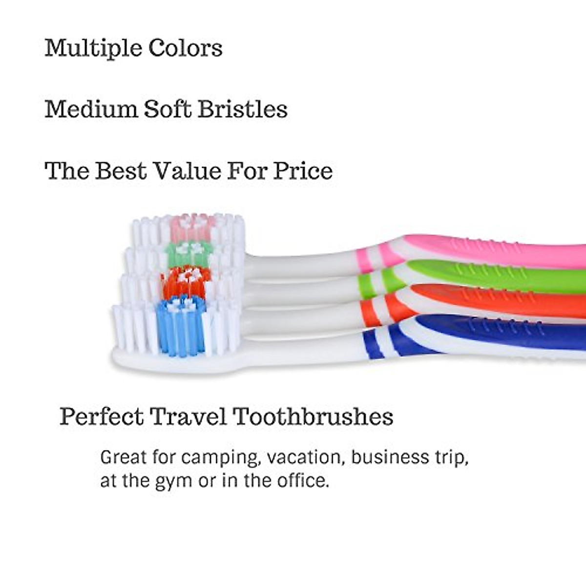 G-Smile 144 Individually Wrapped Disposable Toothbrushes, Regular Size Head, Soft Bristle, Color Vary, Convenient & Affordable (Soft)