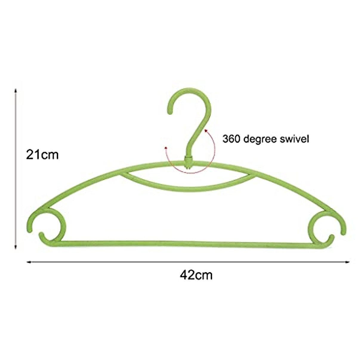 EYHLKM 10pcs Hangers Drying Racks 360 Swivel Hook Windproof Non-Slip Pink Clothing Hanger for Clothes Organizer ( Color : Off-White )