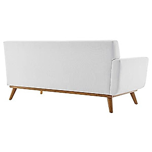 Modway Engage Upholstered Fabric Left-Arm Loveseat, White