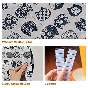 Ligebul Litter Box Curtain Cat Litter Box Door Flap Self Cleaning Litter Box Door Curtain Automatic Cat Litter Box Curtain (White Cat Square)