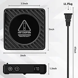 Coffee Mug Warmer with Auto Off Timer, Coffee Cup Warmer for Desk with Auto ON/Off, Coffee Warmer for Desk Auto Shut Off with 3-Temp Settings, Electric Coffee Cup Warmer, Wax Warmer, Warm Gift