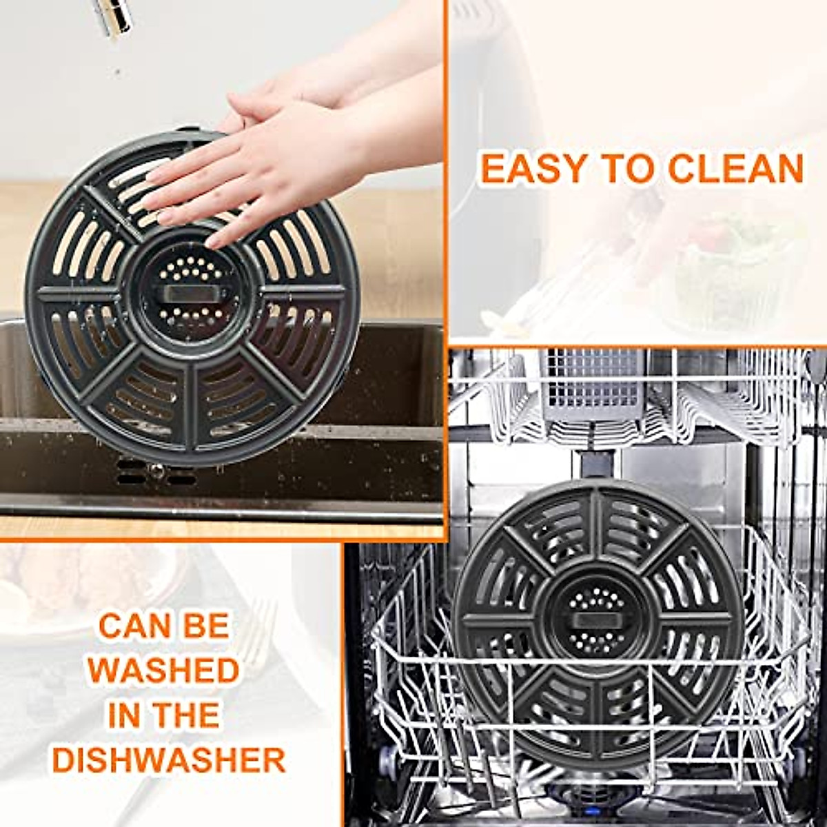 4QT Air Fryer Grill Pan for Ninja AF100 to AF150 Air Fryers, Upgraded 8.2IN Air Fryer Grill Crisper Plate Grate for Ninja FD401 Foodi Pressure Foodi OP300 to OP500, Nonstick, Dishwasher Safe