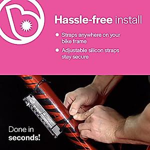 Brightz GoBrightz LED Bike Frame Light, Pink - LED Bike Frame Light for Night Riding - 4 Modes for Flashing or Constant Glow - Fun Safety Light Bike Accessories for Kids, Boys, Girls, Teens & Adults