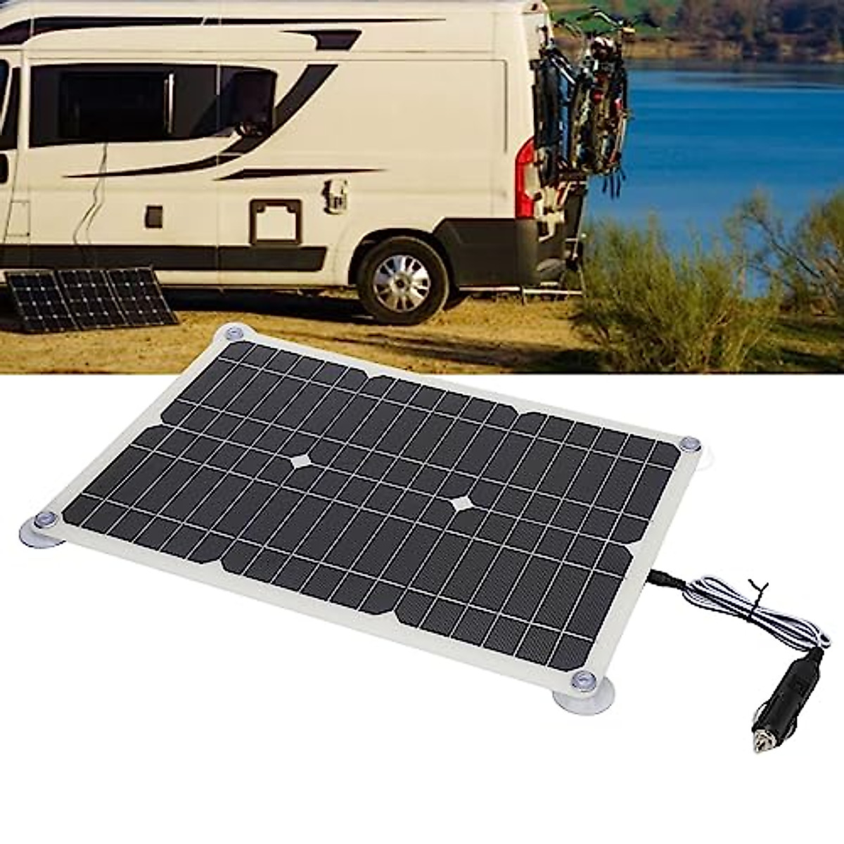 Monocrystalline Portable Solar Charger 100 Watt Solar Panel Charger, 100W 18V Solar Panel Kits,Charge Controller Solar Trickle Charger for Outdoor RV Boat Trailer Marine