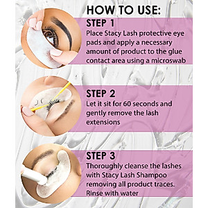 Eyelash Extension Remover by Stacy Lash (0.51 fl.oz / 15 ml) / Odorless Lash Remover for Lash Extensions / 60 Sec Dissolution Lash Glue Remover/Professional Lash Tech Supplies