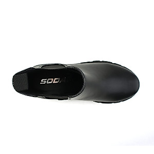 Soda PIONEER ~ Women Lug Sole Mid Heel Chelsea Fashion Ankle Bootie w/Double Elastic Gore (Black, numeric_7)