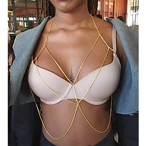 Gold Body Chain Jewelry for Women Body Chain Necklace Bikini Body Chain Waist Bracelet Personality Bikini body Chain Belly Chain Jewelry(Gold)