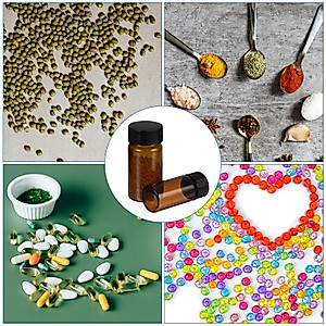 PATIKIL 2ml Amber Glass Vials, 100 Pack Sample Vials with Screw Cap Reagent Media Bottle Leak-Proof Liquid Sample Glass Vial for Lab Laboratory Storage