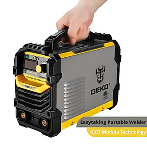 DEKOPRO 110/220V MMA Welder,160A ARC Welder Machine IGBT Digital Display LCD Hot Start Welder with Electrode Holder,Work Clamp, Input Power Adapter Cable and Brush