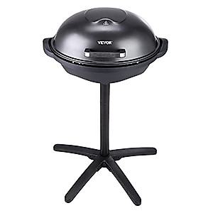 VEVOR Indoor/Outdoor Electric Grill, 1800W 200sq.in Electric BBQ Grill & 2 Zone Grilling Surface, Non-stick Ceramic Coating Plate, Adjustable Temperature, Removable Stand Patio Grill for Party Camping