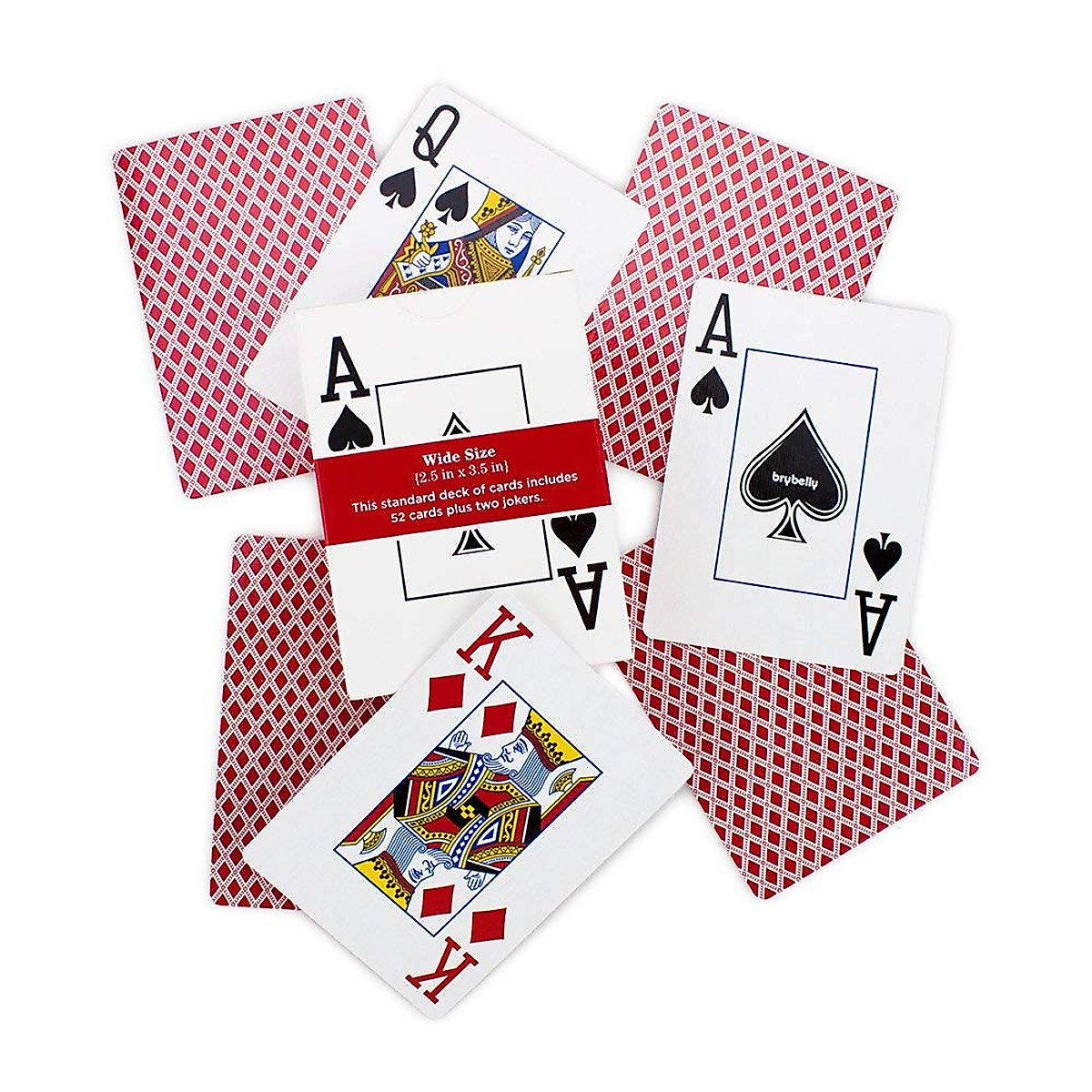 Brybelly 12 Decks of Playing Cards|Poker Wide Size (6 Red/6 Blue)|Plastic Coated Cards for Poker, Blackjack| Jumbo Index