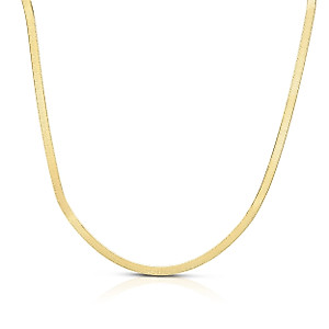 Floreo 10k Yellow Gold 3mm Silky Herringbone Chain Necklace - 18 inch