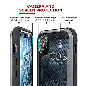 Nicexx Designed for iPhone 11 Pro Case with Carbon Fiber Pattern, 12ft. Drop Tested, Wireless Charging Compatible - Black