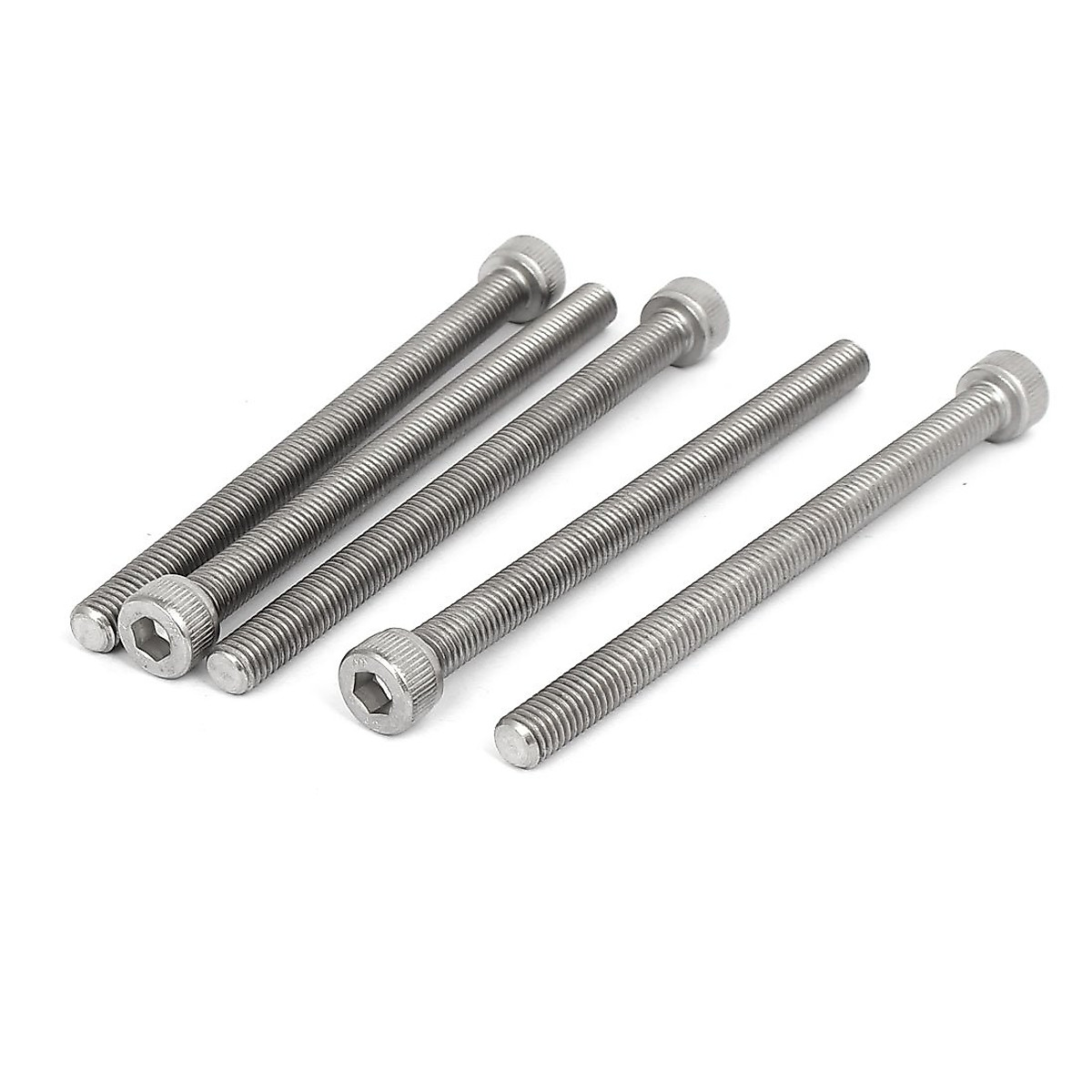 uxcell® M8x110mm Thread 304 Stainless Steel Hex Socket Head Cap Screw Bolt DIN912 5pcs