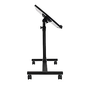 Black Mobile Standing Desk, Adjustable Rolling Desk, Portable Laptop Desk with Wheels, Overbed Bedside Table Laptop Table for Couch,Overbed End Table,Ver Bed Table with Wheels Adjustable 59x34x97CM