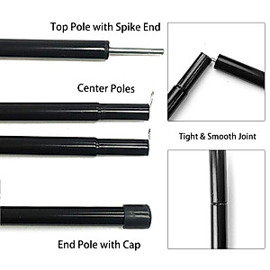 fshihine Tarp Poles Camping Pole Set of 4, 78''Adjustable Portable Steel Tent Poles with Storage Bag for Canopy, Shelters, Awnings, Hiking, Backpacking, Rainfly, Outdoor Camping