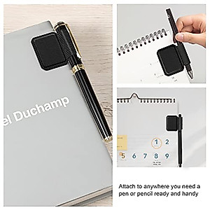 Fintie 4 Pack Pen Loop Holder Compatible with Apple Pencil 1st & 2nd Generation and Stylus Pens, Elastic Adhesive Leather Pen Sleeve Attached to Cases, Notebooks Journals Calendars, Black