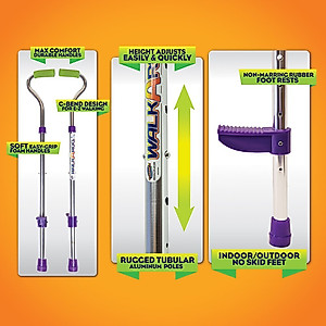 Original Walkaroo Wee Balance Stilts Lite (Aluminum) for Active Play with Adjustable Height for Little Kids & Beginners Ages 4 and up to 110lbs