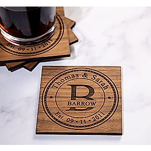 Personalized Coasters Handmade in the USA, Wedding Gifts, Anniversary Gifts, or Personalized Gifts. Sets of 4,6,8,16 or wedding keepsake gifts for guests 100, or 200 units to be remembered for years!