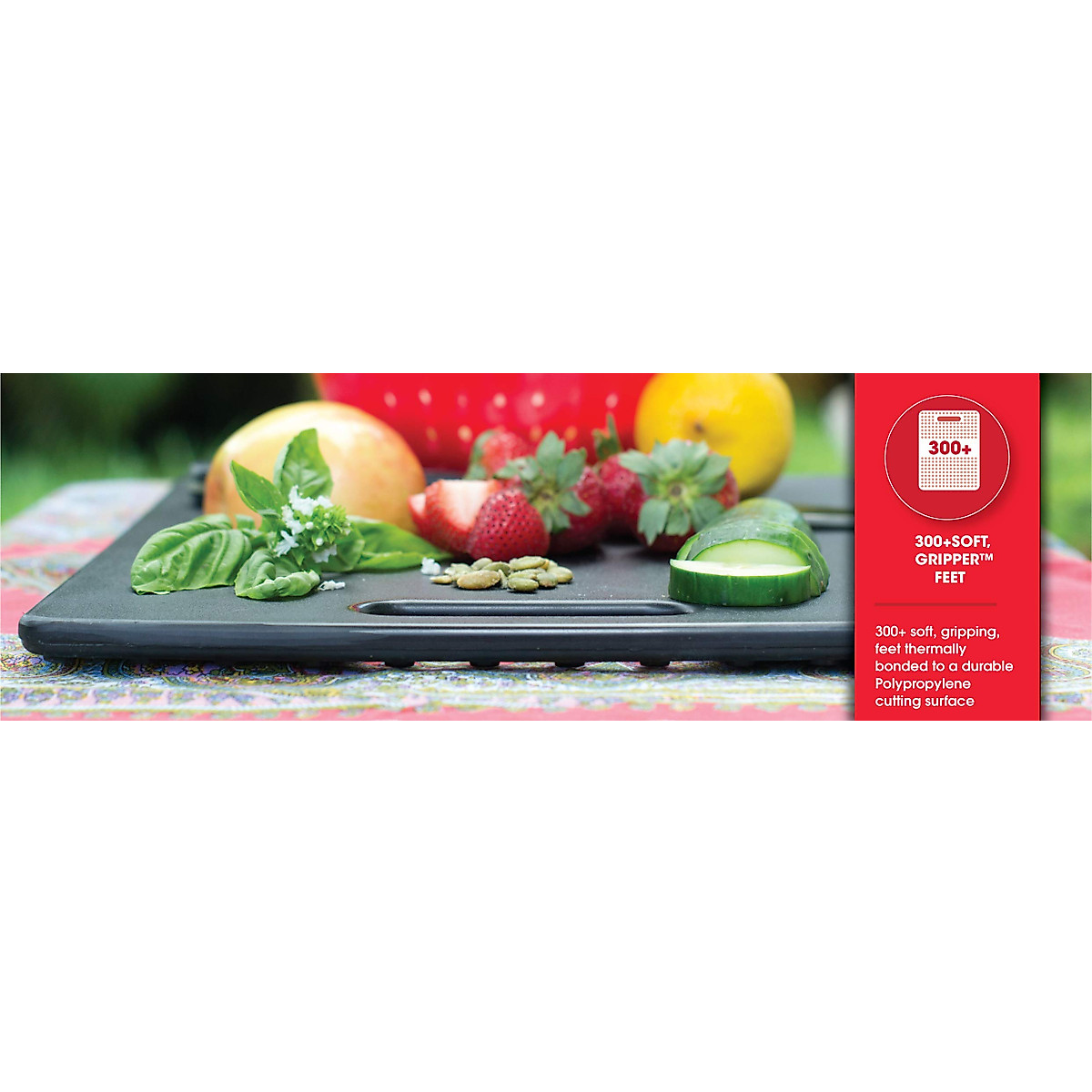 Architec Original Gripper Barboard, 5" by 7", Green, Patented Non-Slip Technology and Dishwasher Safe Cutting Board