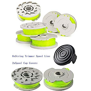 WA0014 Trimmer Line Replacement Spools for Worx WA0014 Grass Trimmer ,Weed Eater String Edger Spool Line Refills Parts-WG168 WG184 WG190 WG191 Auto-Feed 20ft 0.080" with WA0037 Cap Covers 8 Pack