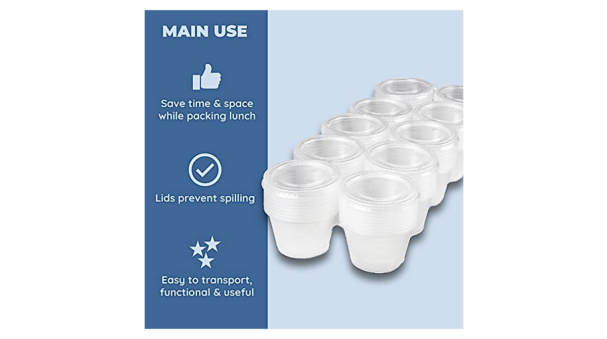Condiment Cups with Lids - Perfect for Home & Restaurants