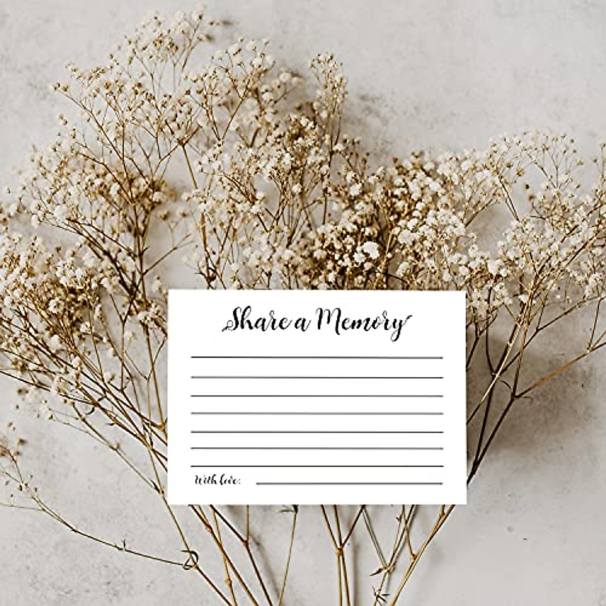 Share A Memory Cards, Pack of 50, Memory Cards for Celebration of Life, Wedding, Showers, Birthdays, Funeral, Retirement, Graduation, Funeral Guest Book Alternative Advice Game, 4x6 Inch.