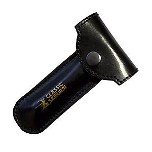 Classic Samurai CS-206 Heavy Duty "Barber Pole" Long Double Edge Safety Razor with Genuine Leather Shaving Travel/Protective Case and 5 Astra Superior Platinum Razor Blades